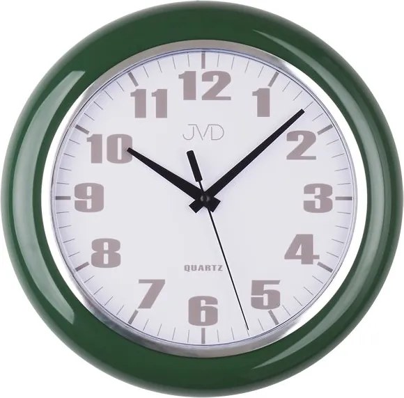 Moderní čitelné zelené netikající tiché nástěnné hodiny JVD sweep HA5.3