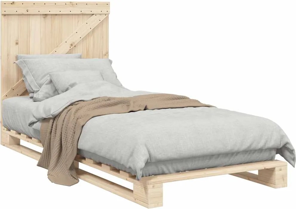 Rám postele s čelem 90 x 200 cm masivní borové dřevo 3281550