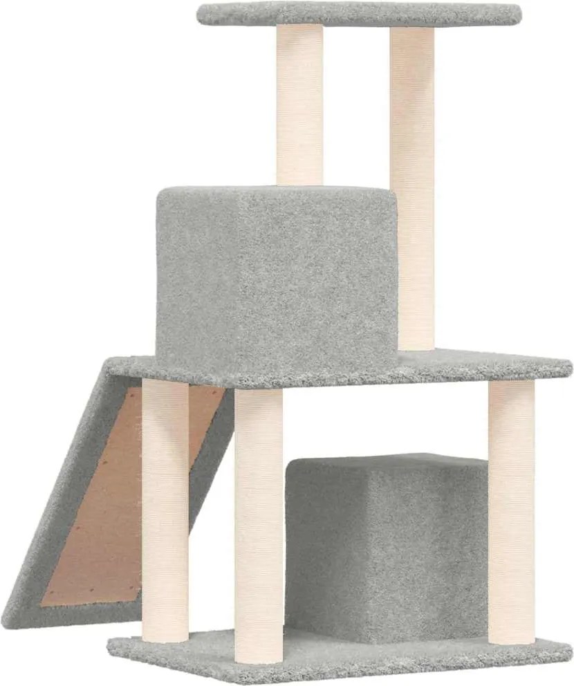 Škrabadlo pro kočky se sisalovými sloupky světle šedé 82 cm 171664