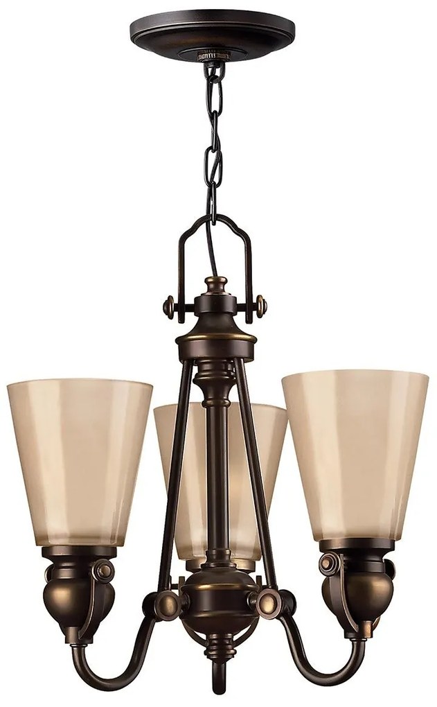 Luxusní retro lustr Elstead MAYFLOWER 3/rustikální bronz/3xE27
