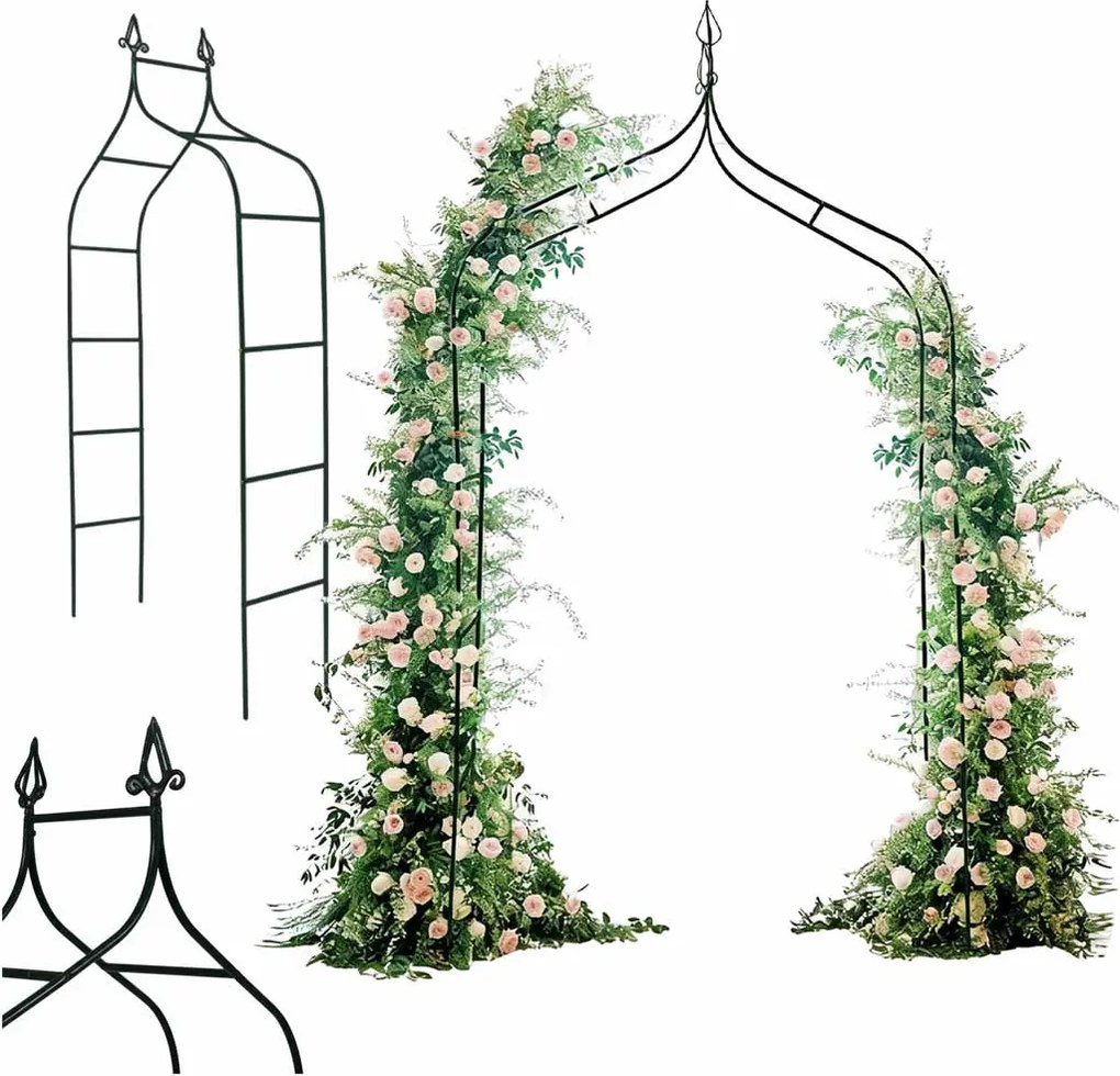 Creative Corner Zahradní pergola LUARO kovový oblouk s jeskyněmi pro růže květiny popínavé rostliny 265 cm
