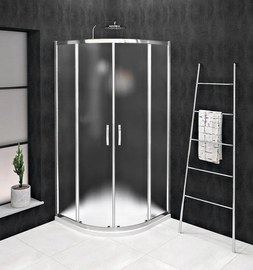 Gelco, SIGMA SIMPLY čtvrtkruhová sprchová zástěna 800x800mm, R550, sklo Brick, GS6580