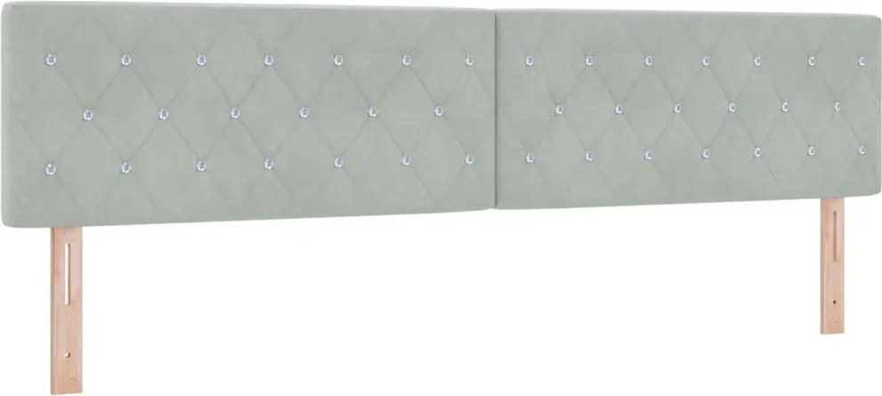 Postel s boxspringem s matrací Světle šedá 200 x 200 cm samet 3339128