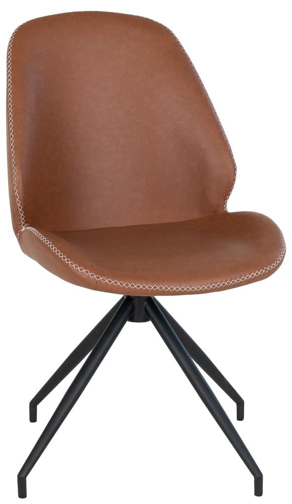 Nordic Experience Vintage hnědá kožená otočná židle Galra