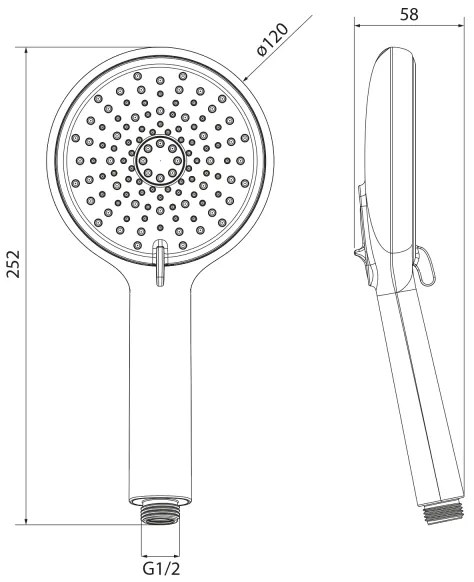 Sapho - Ruční sprcha s režimem oplachu lesklý chrom