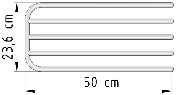 Aqualine - Sušák ručníků na otopné těleso 50 cm bílá