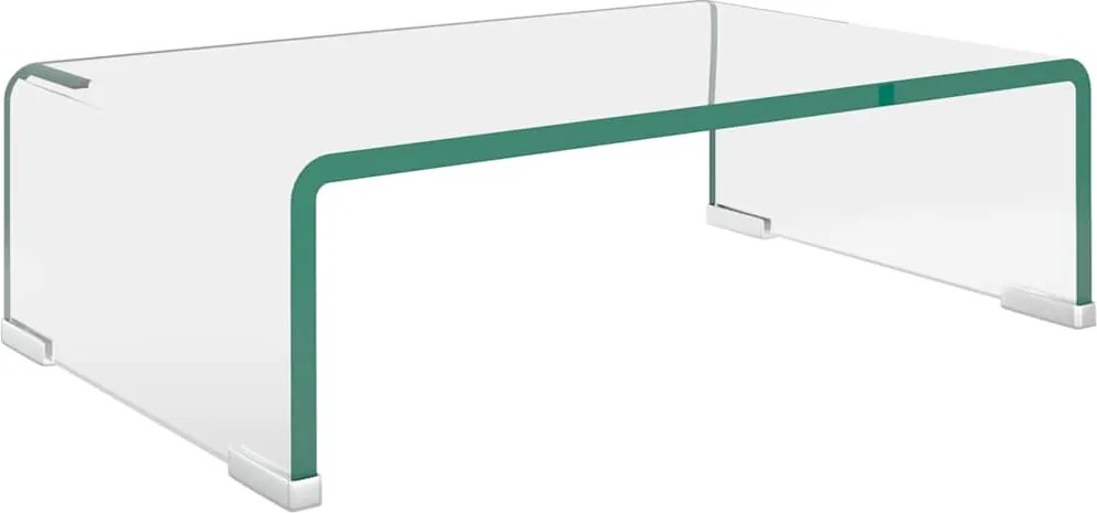 TV stolek / podstavec na monitor čiré sklo 40x25x11 cm 244126