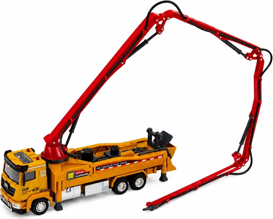 LEAN Toys Nákladní auto s čerpadlem na beton, světla, zvuky, voda, měřítko 1:40