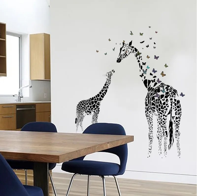Samolepka na zeď "Žirafy" 130x115 cm