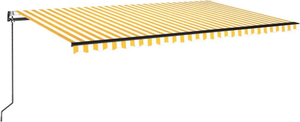 Automatická markýza LED a senzor větru 500 x 350 cm žlutá/bílá 3069233