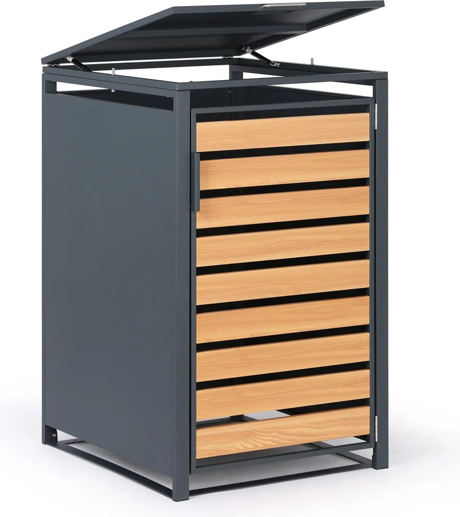 Přístřešek na popelnici 240 l, 1160 x 695 x 800 mm, dekor dřeva