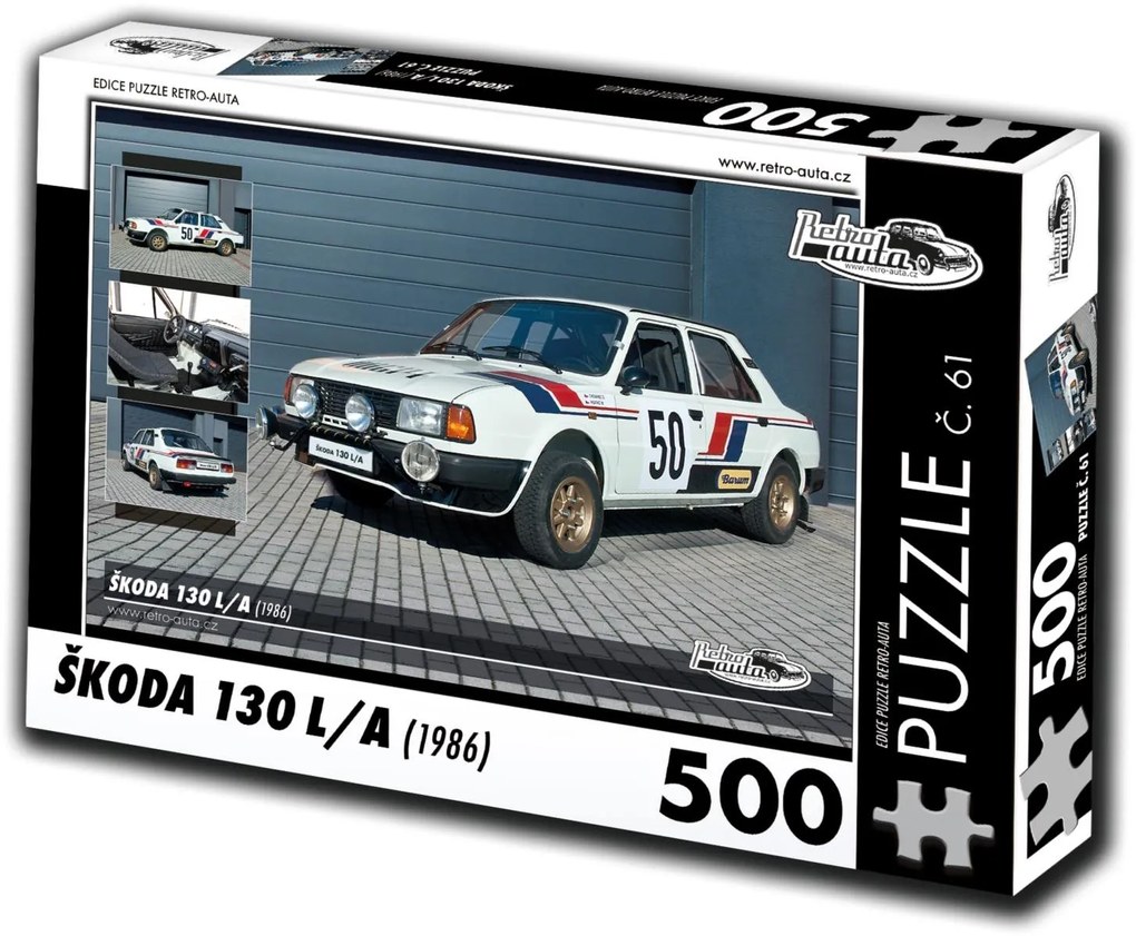 Puzzle retro-auta puzzle č. 61 škoda 130 l/a (1986) 500 dílků