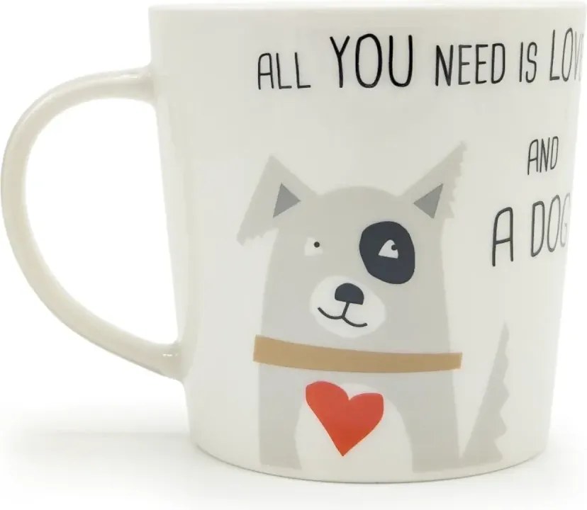 Porcelánový hrnek All you need is love and a dog!, 400 ml – dárek pro pejskaře