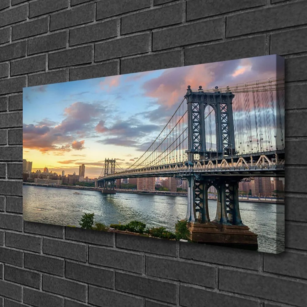 Obraz na plátně Most Město Architektura 125x50 cm