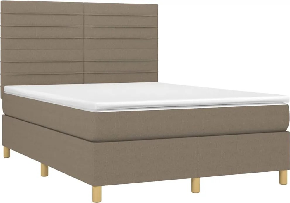 Box spring postel s matrací a LED taupe 140x200 cm textil 3135521