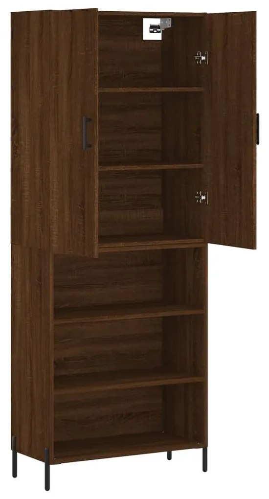 Skříň highboard hnědý dub 69,5 x 34 x 180 cm kompozitní dřevo,  3196082