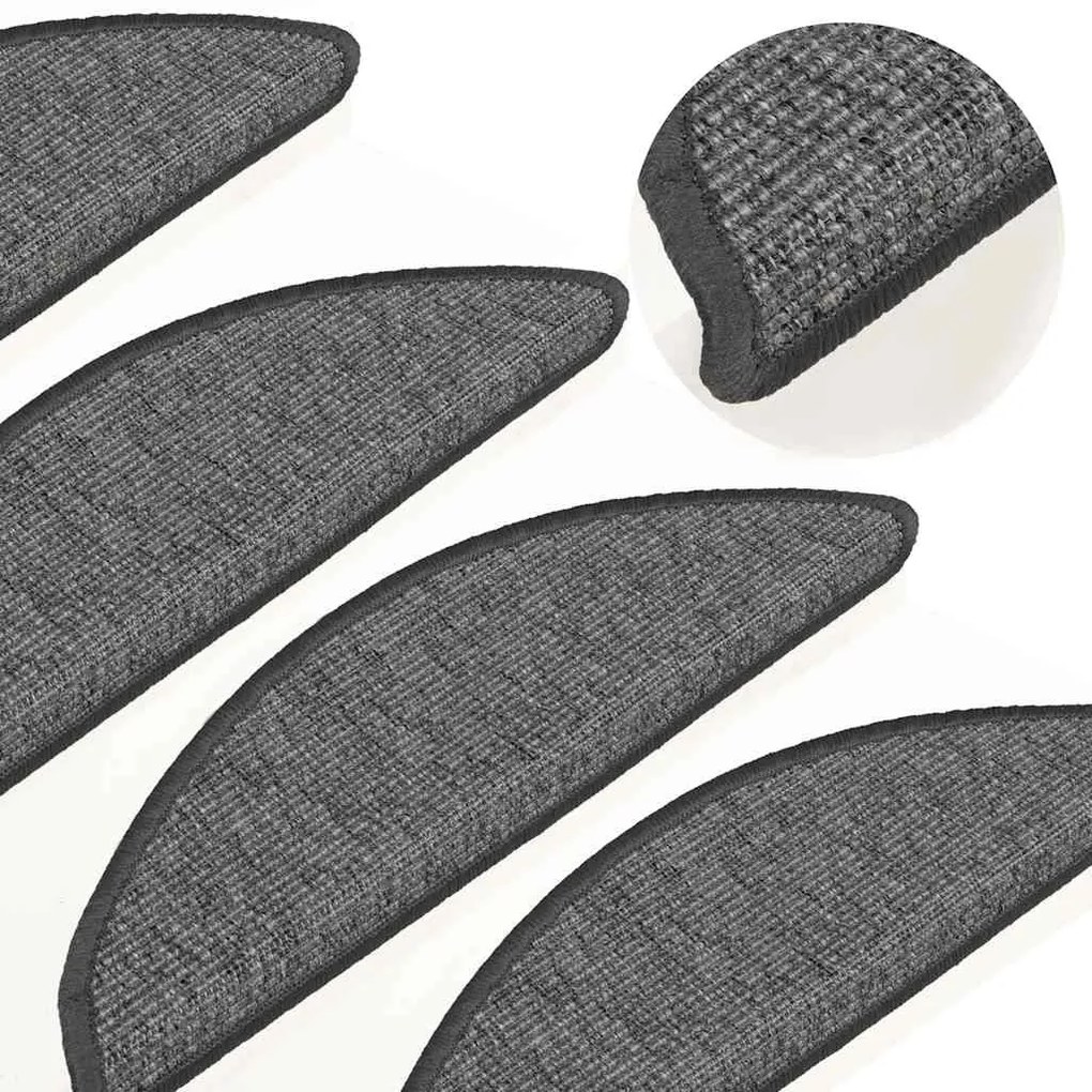 Schodové rohože 15 ks 56 x 17 x 3 cm béžovo-šedé, půlkulaté 326894