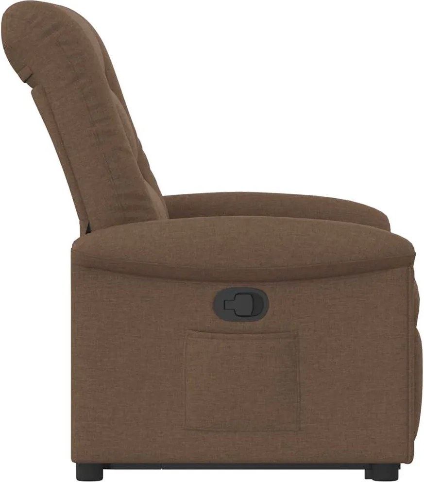 Zvedací polohovací křeslo hnědé textil 3303258