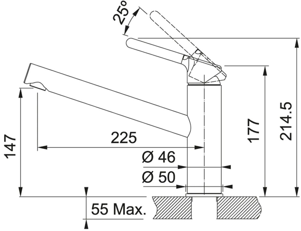 Dřezová baterie Franke FC 3054.071 Orbit Onyx