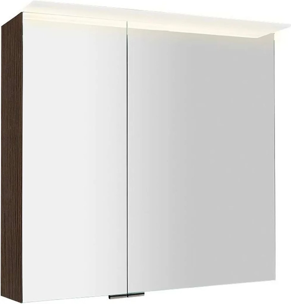 Sapho Linex - Zrcadlová skříňka s LED osvětlením 80x70x15 cm, 2x dvířka, borovice rustik LX080-0016