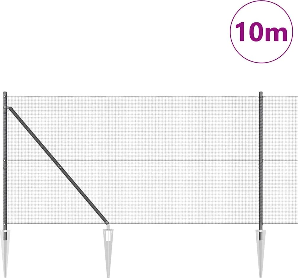 Svařované drátěné ploty s hroty 10 x 1,4 m Ocel potažená PVC 3352171