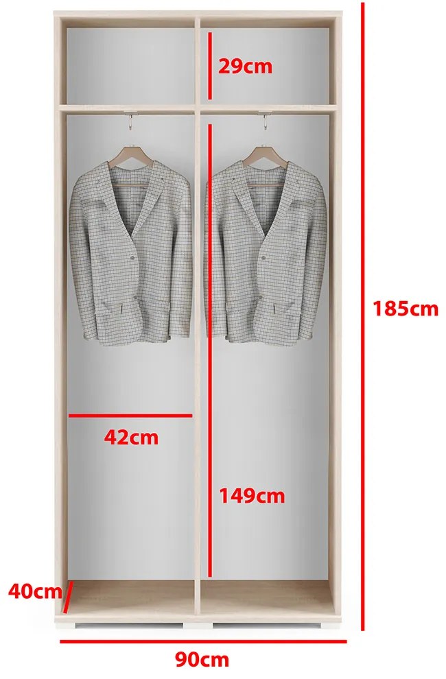 Eka Předsíňová stěna s čalouněnými panely Trinity 8 - Sonoma / Béžová 2304