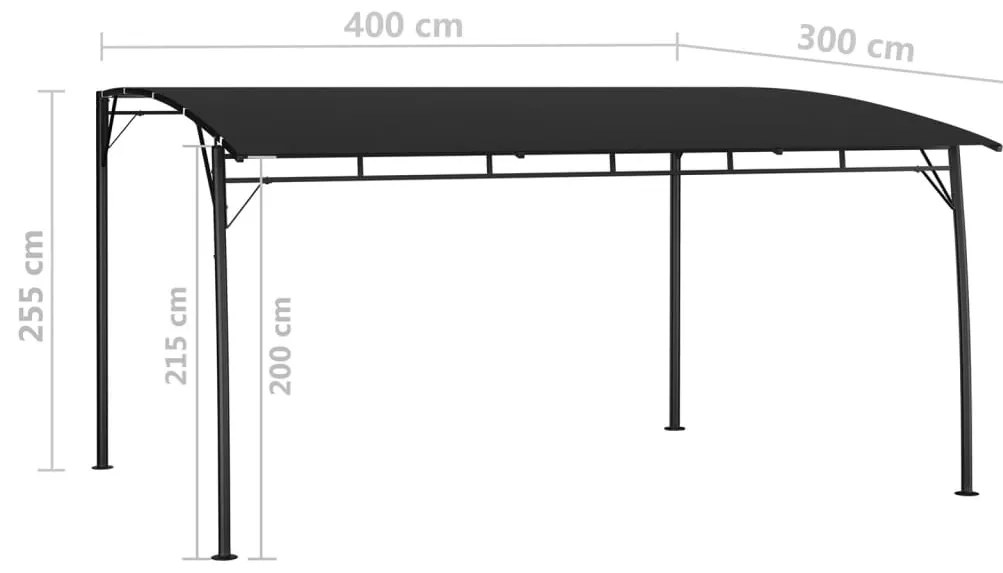 vidaXL Marketos Zahradní markýza proti slunci 4 x 3 x 2,55 m antracitová