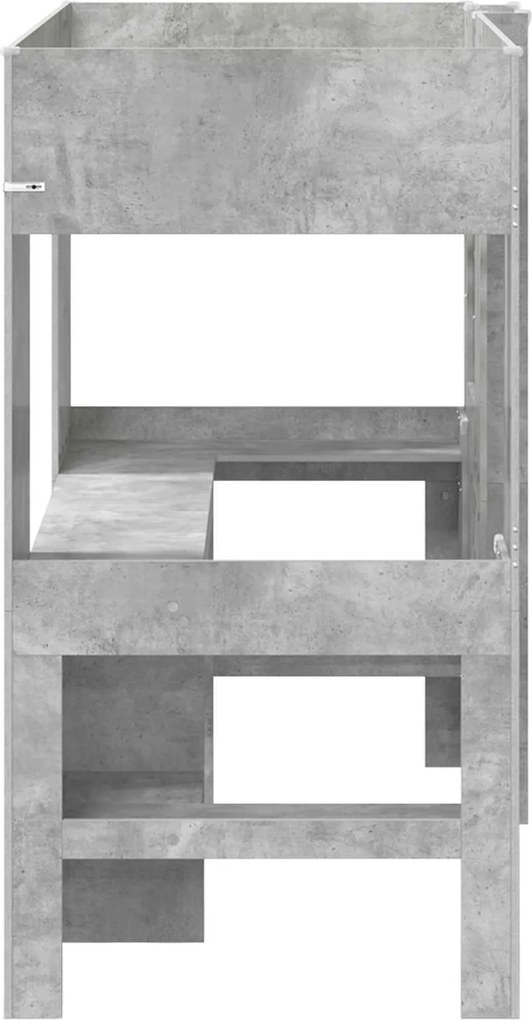 Rám patrové postele se stolem Betonově šedá 80 x 200 cm 3410446