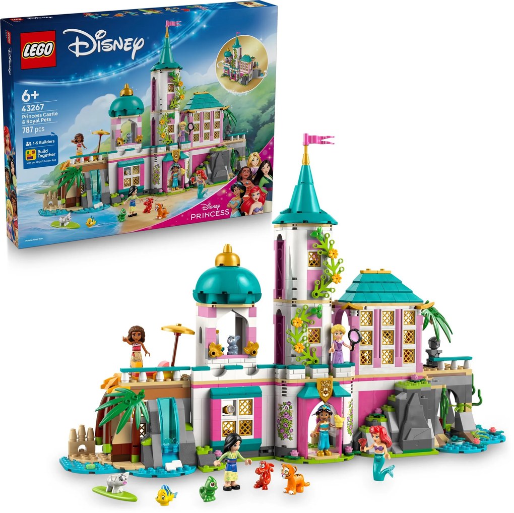 Lego - disney 43267 hrad princezen a královští domácí mazlíčci 5702017814568