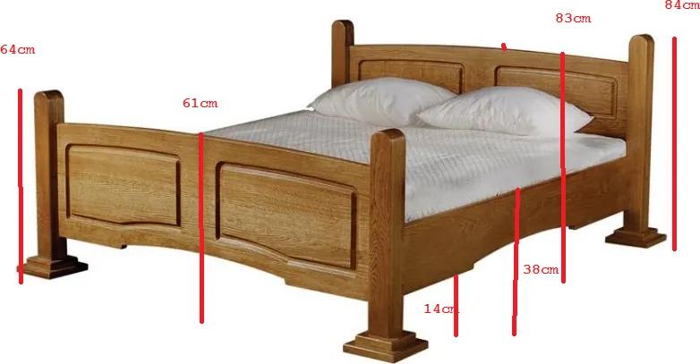 Casarredo - Komfort nábytek Masivní postel  LEWIS 180x220, výběr moření | barva: moření 9