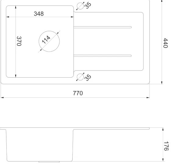 Sapho - Kuchyňský dřez 77x44 cm granit/béžová