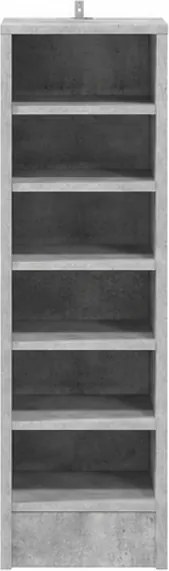 skříňka na boty, botník, 6 polic, dřevo, 92x36x32 cm, beton šedá, Dekorino BB20260075