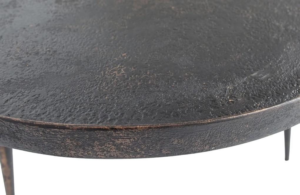OnaDnes -20% Hoorns Černý kovový konferenční stolek Buster L s patinou 58 cm