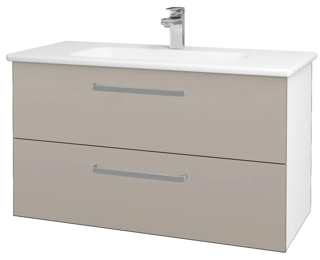 Dřevojas Koupelnová skříň GIO SZZ2 100 Varianta: N01 Bílá lesk / Úchytka T02 / D06 Ořech