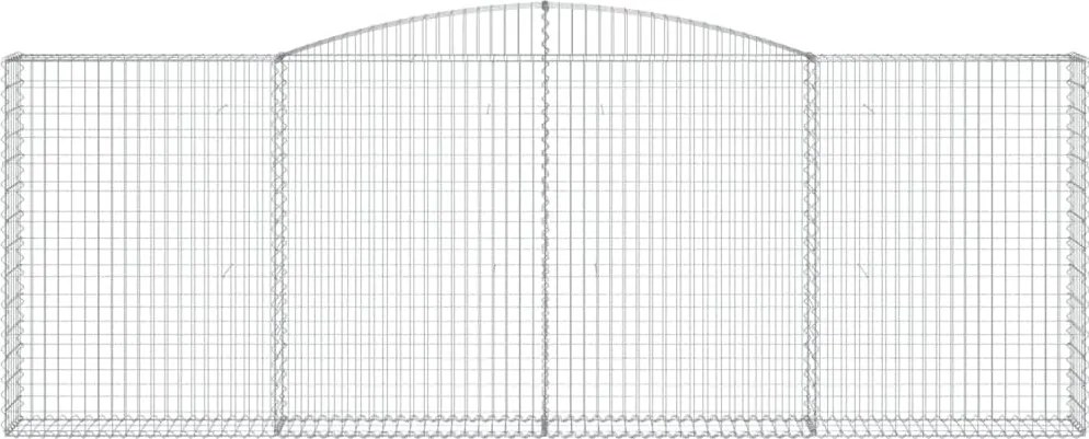 vidaXL Klenuté gabionové koše 3 ks 400x30x140/160cm pozinkované železo [3146893]