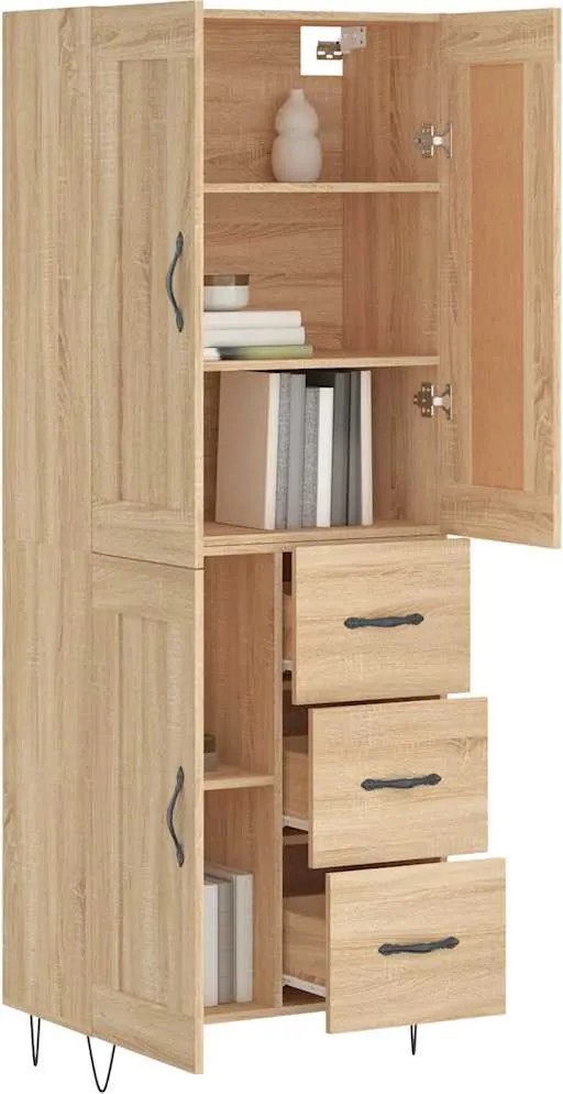 Skříň highboard dub sonoma 69,5 x 34 x 180 cm kompozitní dřevo 3200036