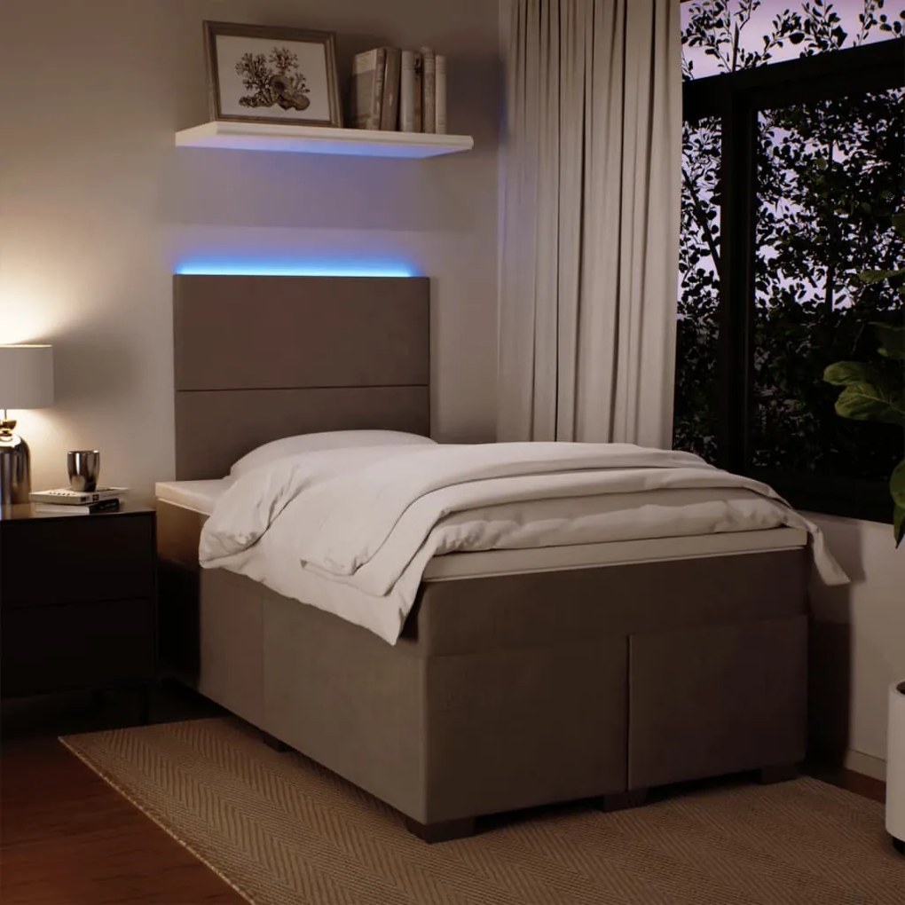 Box spring postel s matrací světle šedá 120 x 200 cm samet 3293176
