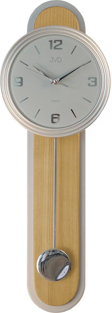 Netikající dřevěné kyvadlové hodiny JVD NS17014/68 s tichým chodem