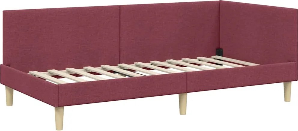 Rohový rám postele s matrací Jiný s čelo 2 ks Šedá textil 3393752