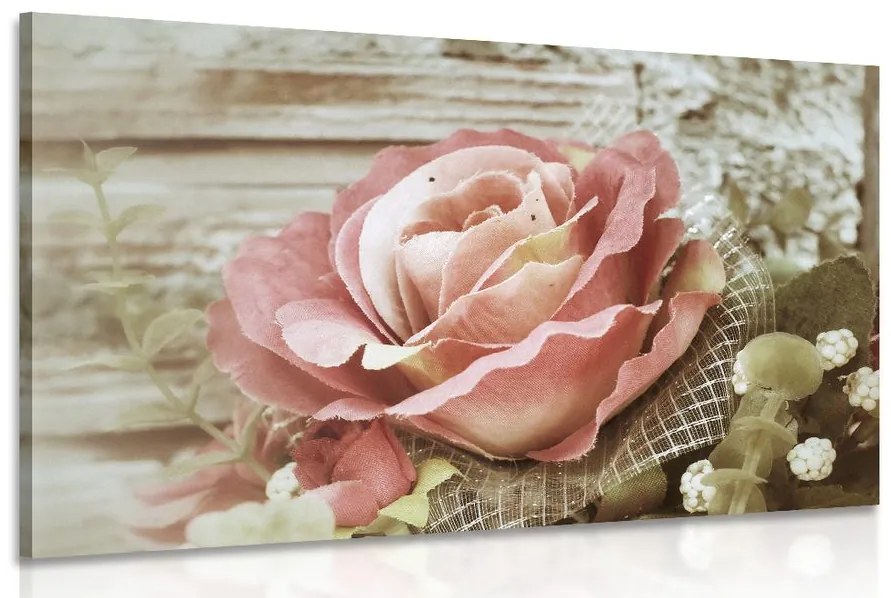 Obraz růžová vintage růže - 120x80