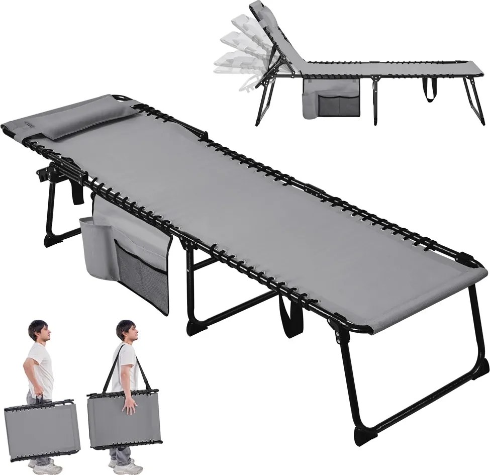 Skládací lehátko Yaheetech – šedá (256840958185)