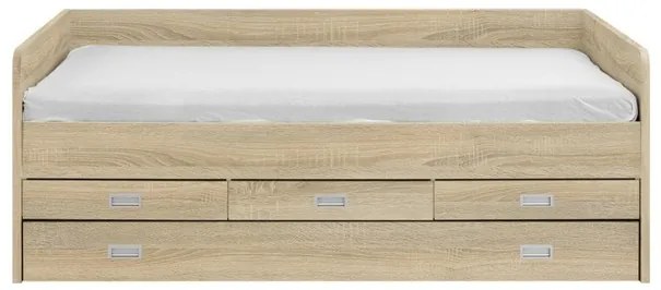 Sconto Postel s výsuvným lůžkem KLASA dub sonoma, 120x200 cm