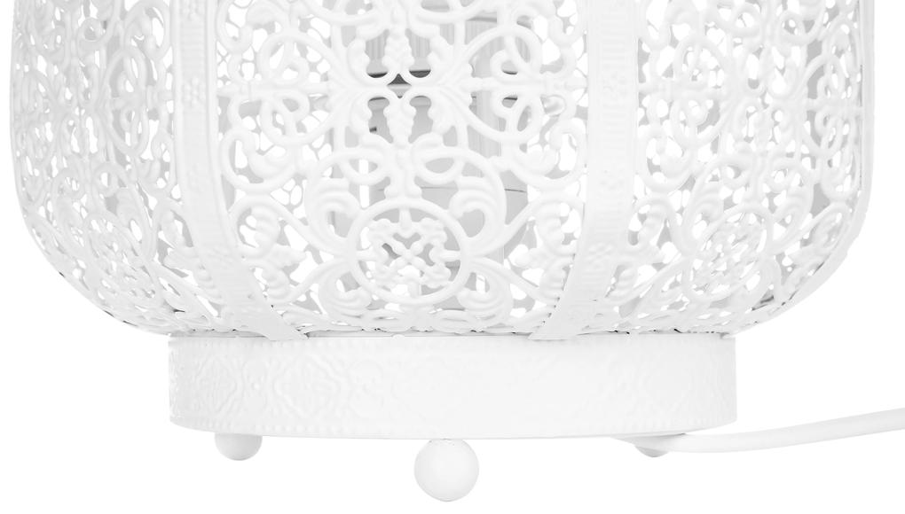 Stolní lampa marocká lucerna bílá SOMES Beliani