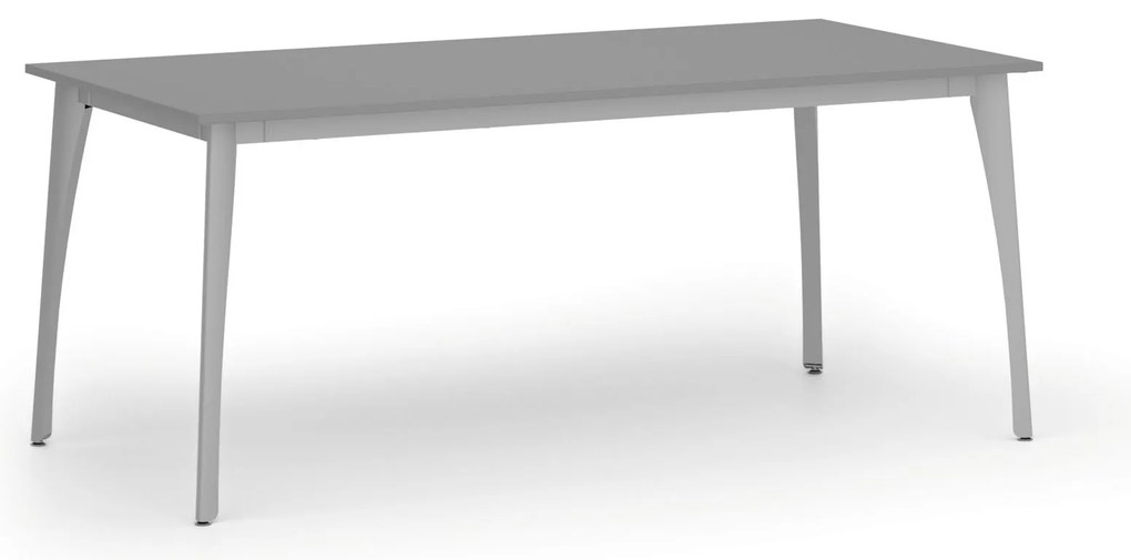 Jednací kancelářský stůl PRIMO OMEGA, 180x90 cm, šedá podnož, grafit