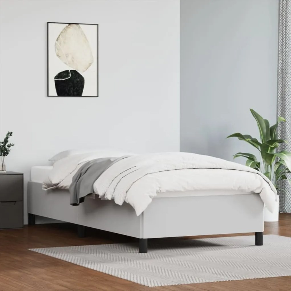 Rám postele bílý 80 x 200 cm umělá kůže - Default Title