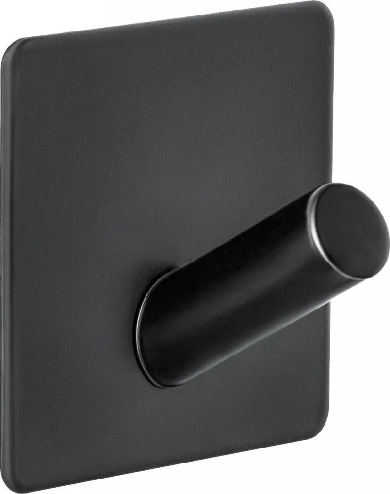 Erga Midi, samolepící háčky na ručníky bez vrtání, 4 ks, 4,5 × 4,5 cm, černá matná, ERG-YKA-CH.MIDI4-BLK