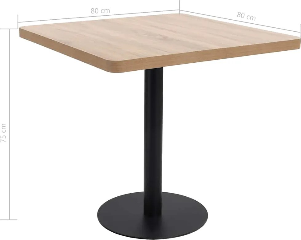 Bistro stolek světle hnědý 80 x 80 cm MDF 286433