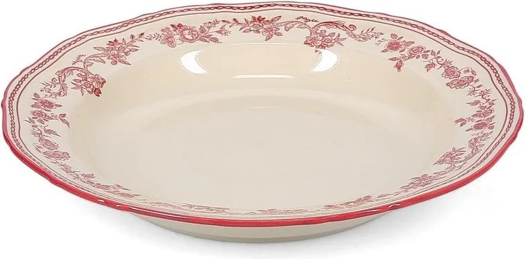 Vínový/slonovinový hluboký porcelánový talíř ø 23 cm Cyril – S|P Collection