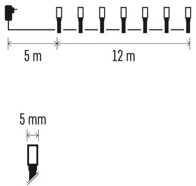 LED Vánoční venkovní řetěz 120xLED/8 módů 17m IP44 teplá bílá