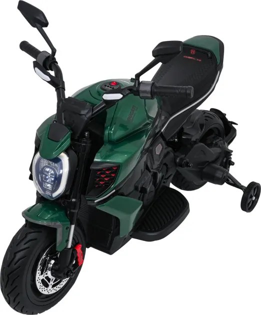 Elektrická motorka Ducati Diavel x Bentley zelená